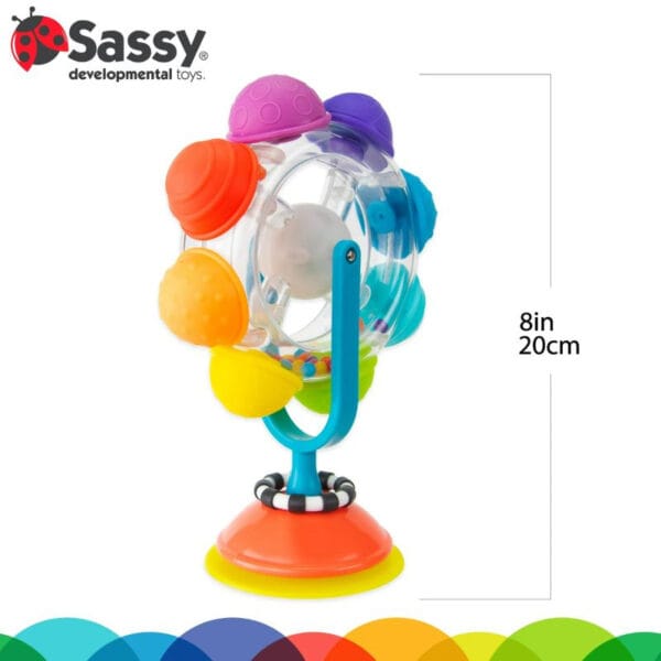 Sassy Light Up Rainbow Wheel Suction Toy | Treasures by Hey Little Buddy