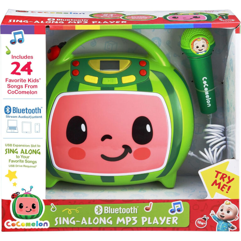 CoComelon Bluetooth MP3 Player Sing-Along Boombox Speaker With Karaoke ...