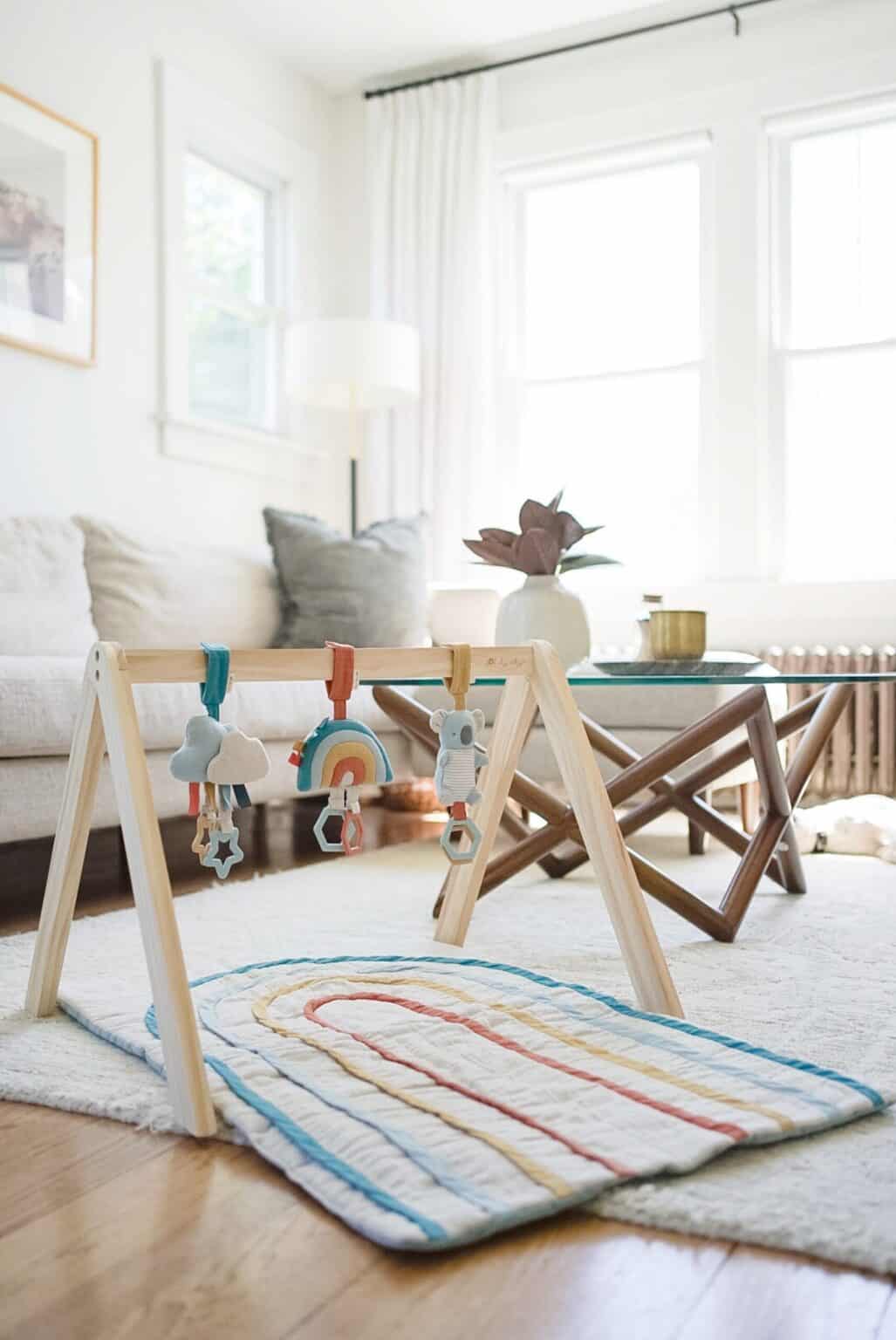 Ritzy Activity Gym - Wooden Activity Gym with Play Mat and Toys ...